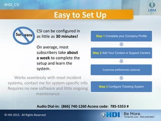 September 2013 HDI CSI Service Presentation | PDF | IT and Internet ...