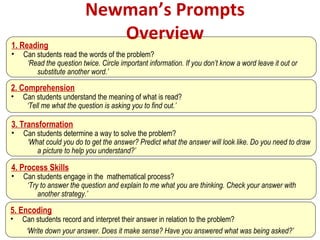 2013 newmans error analysis and comprehension strategies | PPT