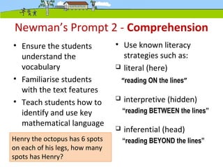 2013 newmans error analysis and comprehension strategies | PPT