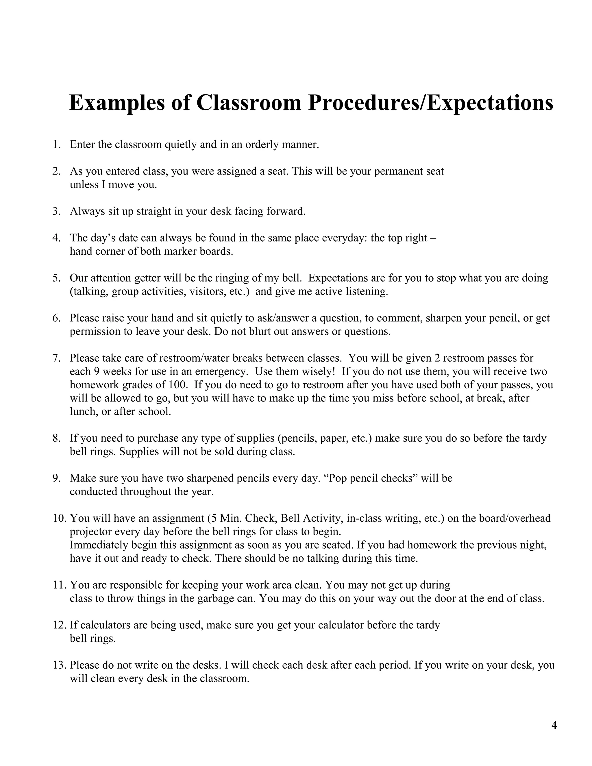 Developing and Teaching Classroom Expectations | PDF