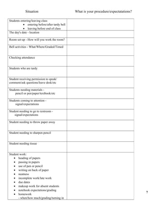Developing and Teaching Classroom Expectations | DOC