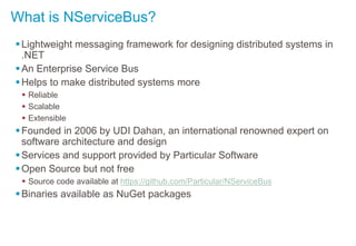 Message Oriented Architecture using NServiceBus | PPTX