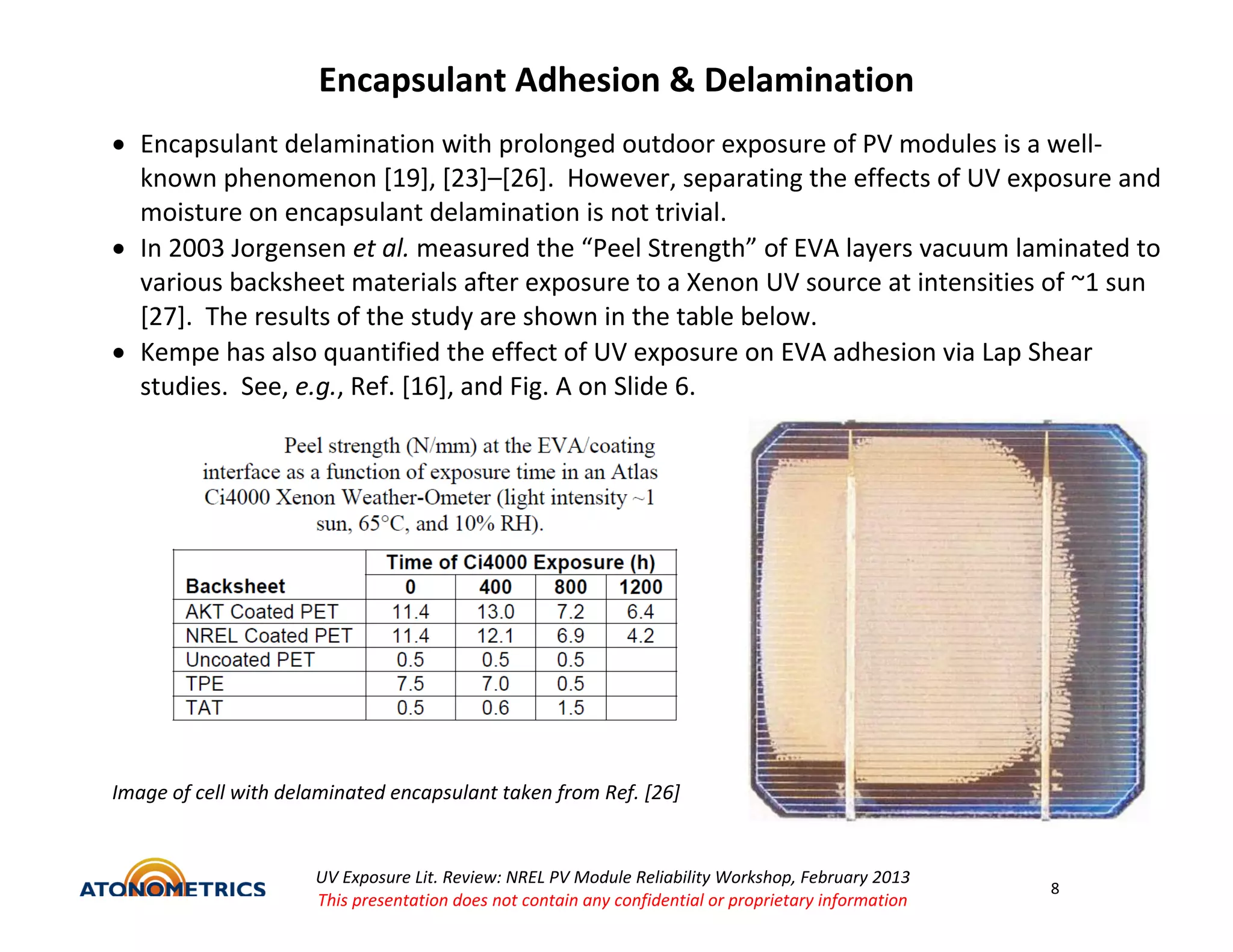 PV Module UV Exposure Literature Review | PPT