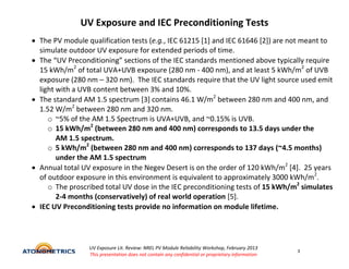 PV Module UV Exposure Literature Review | PPT