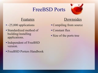 2013 Ohio LinuxFest - Ports, Packages, and PBI's | PPT