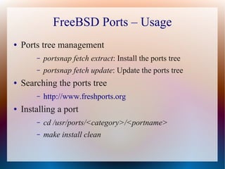 2013 Ohio LinuxFest - Ports, Packages, and PBI's | PPT