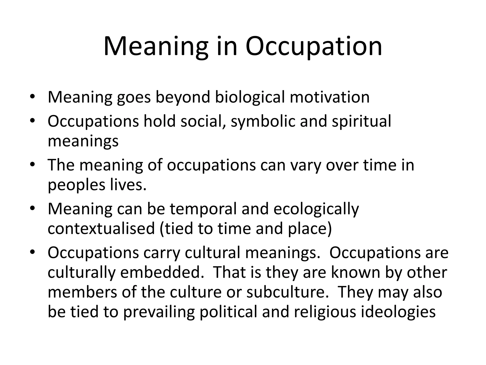 2013 os lecture 4 occupation and identity | PPTX
