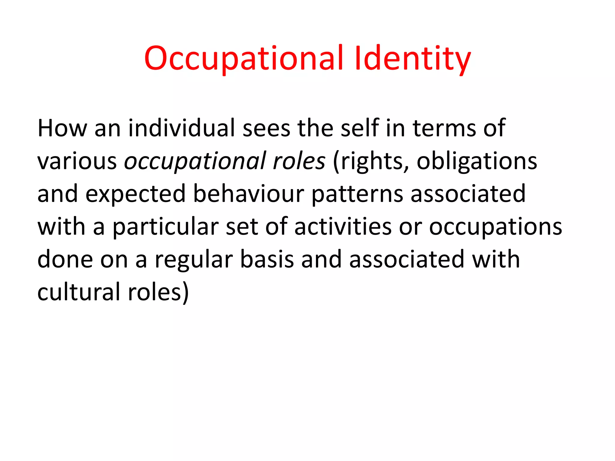 2013 os lecture 4 occupation and identity | PPTX
