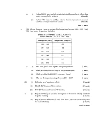 CSEC GEOGRAPHY PAST PAPER- PAPER 2- 2013 | PDF