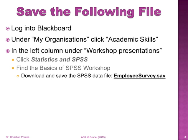 Basics of SPSS, Part 2 | PPT