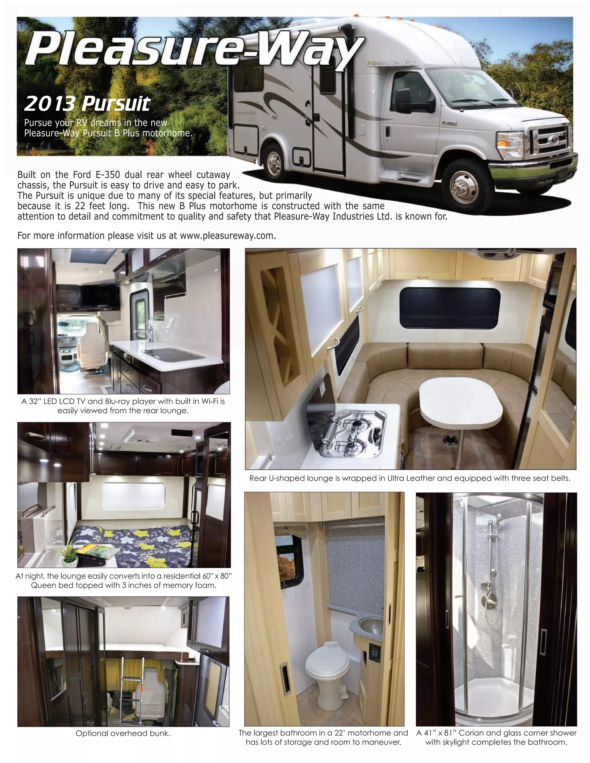2013 Pleasure Way Class B Motorhomes | PDF