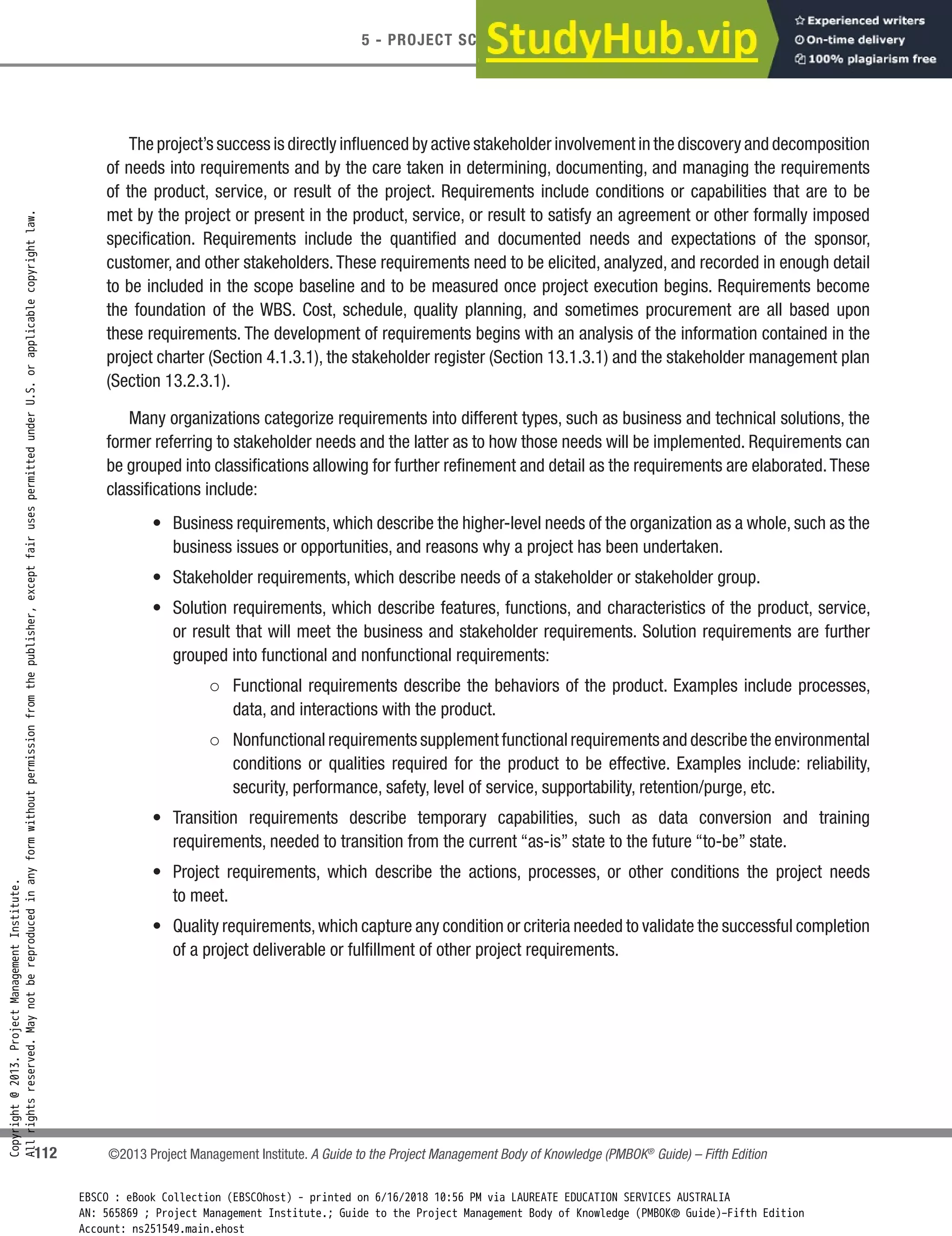 2013 Project Management Institute. A Guide To The Project Management ...