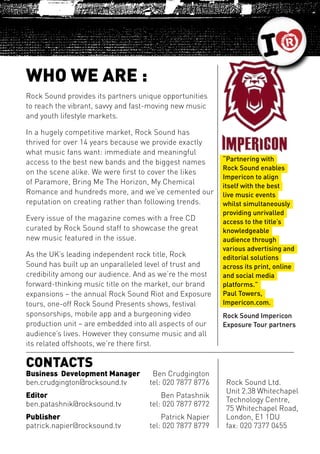 Rock Sound Media Pack | PDF