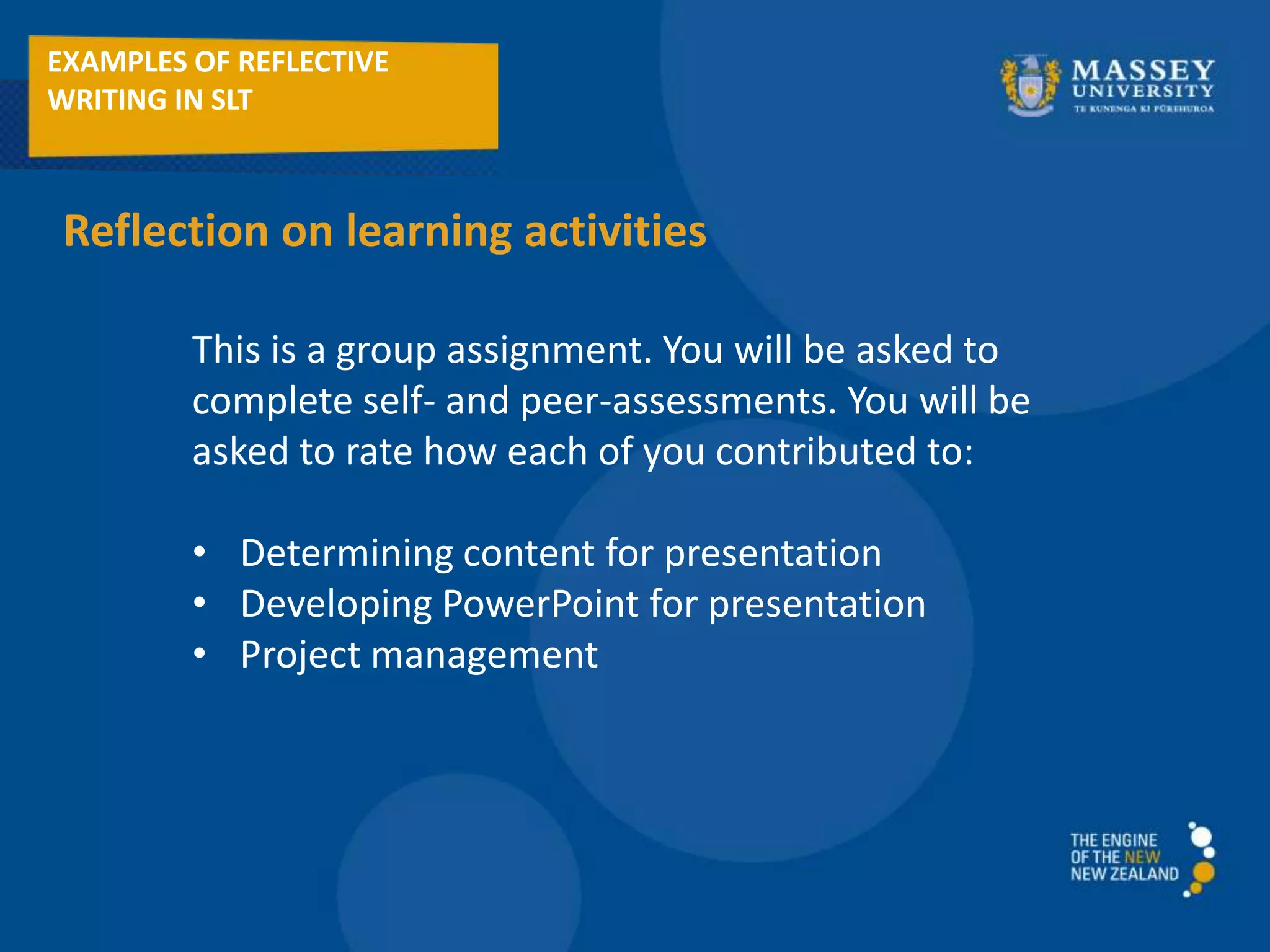 2013 reflective writing workshop 1 | PPTX