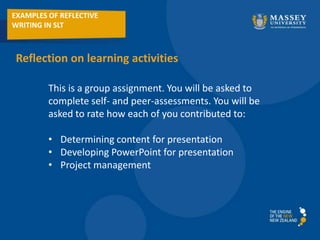 2013 reflective writing workshop 1 | PPTX