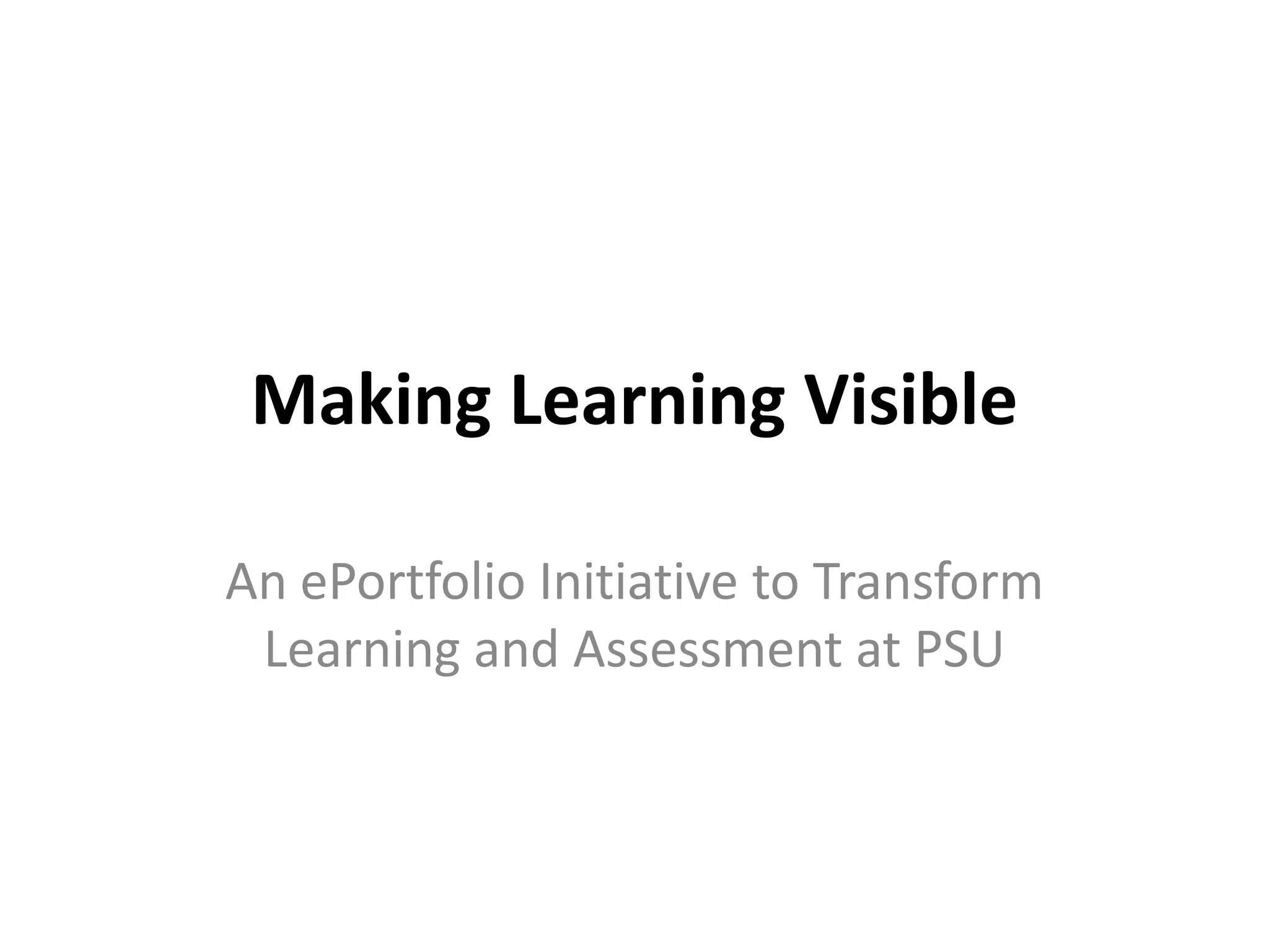 2013 re think making learning visible | PPTX