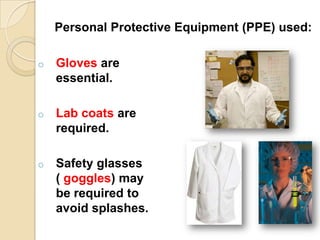 PPE & Safety in Lab - Prac. Microbiology | PPTX