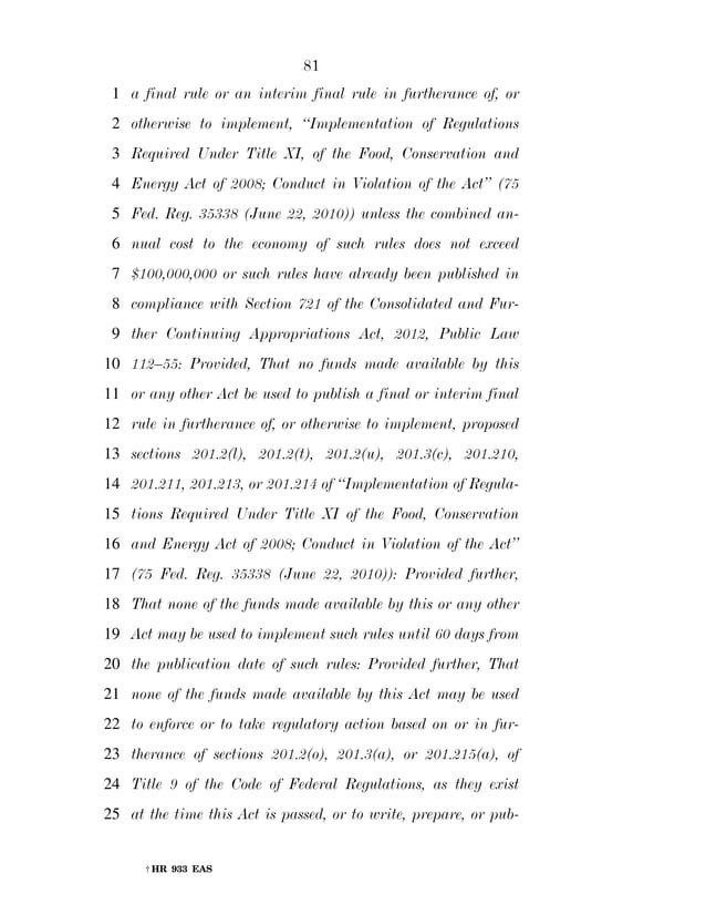2013 Senate Continuing Resolution