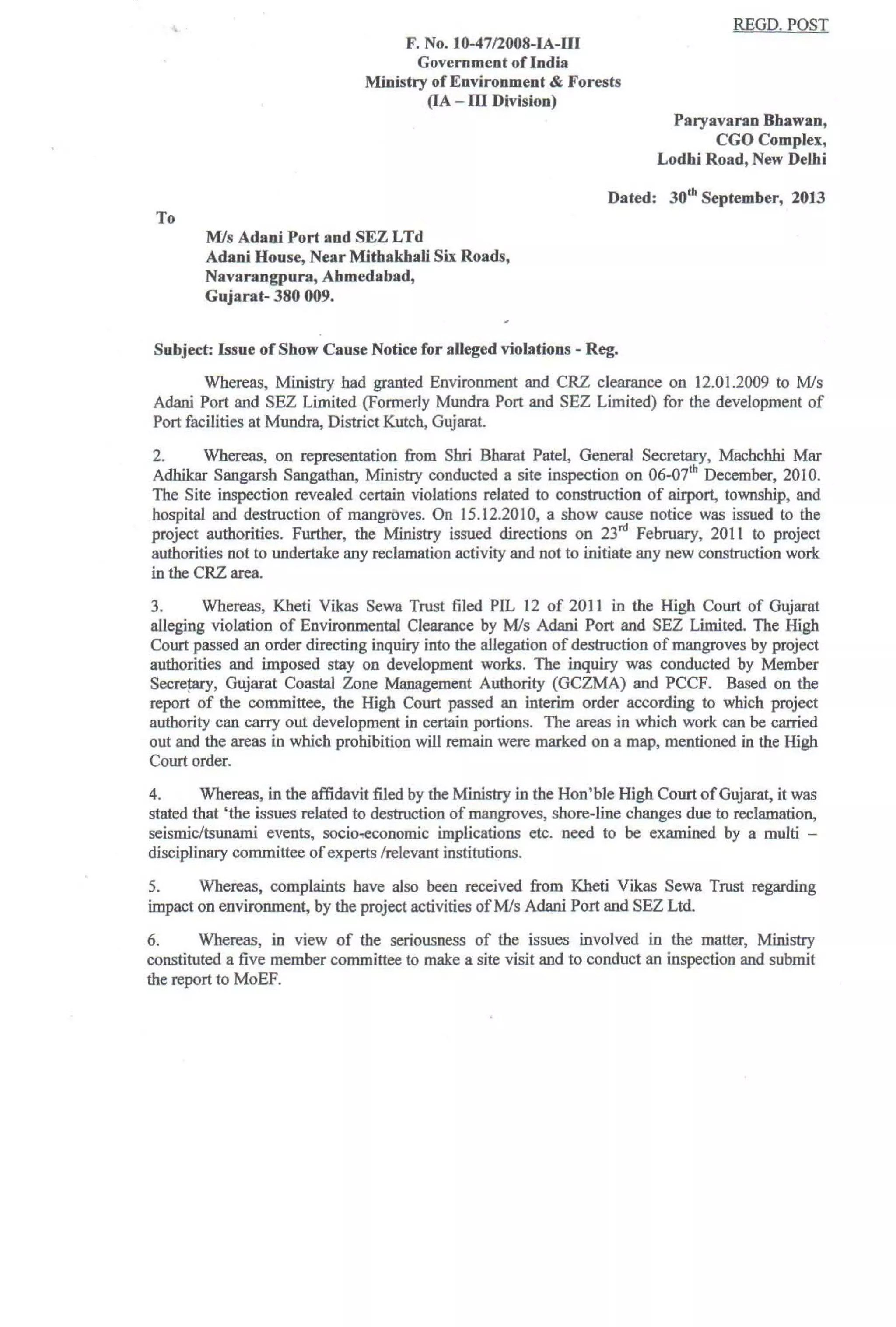 2013 show cause notice | PDF