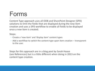 2013 SharePoint Fest DC - Build a SharePoint Intake/Request List | PPT