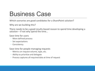 2013 SharePoint Fest DC - Build a SharePoint Intake/Request List | PPT