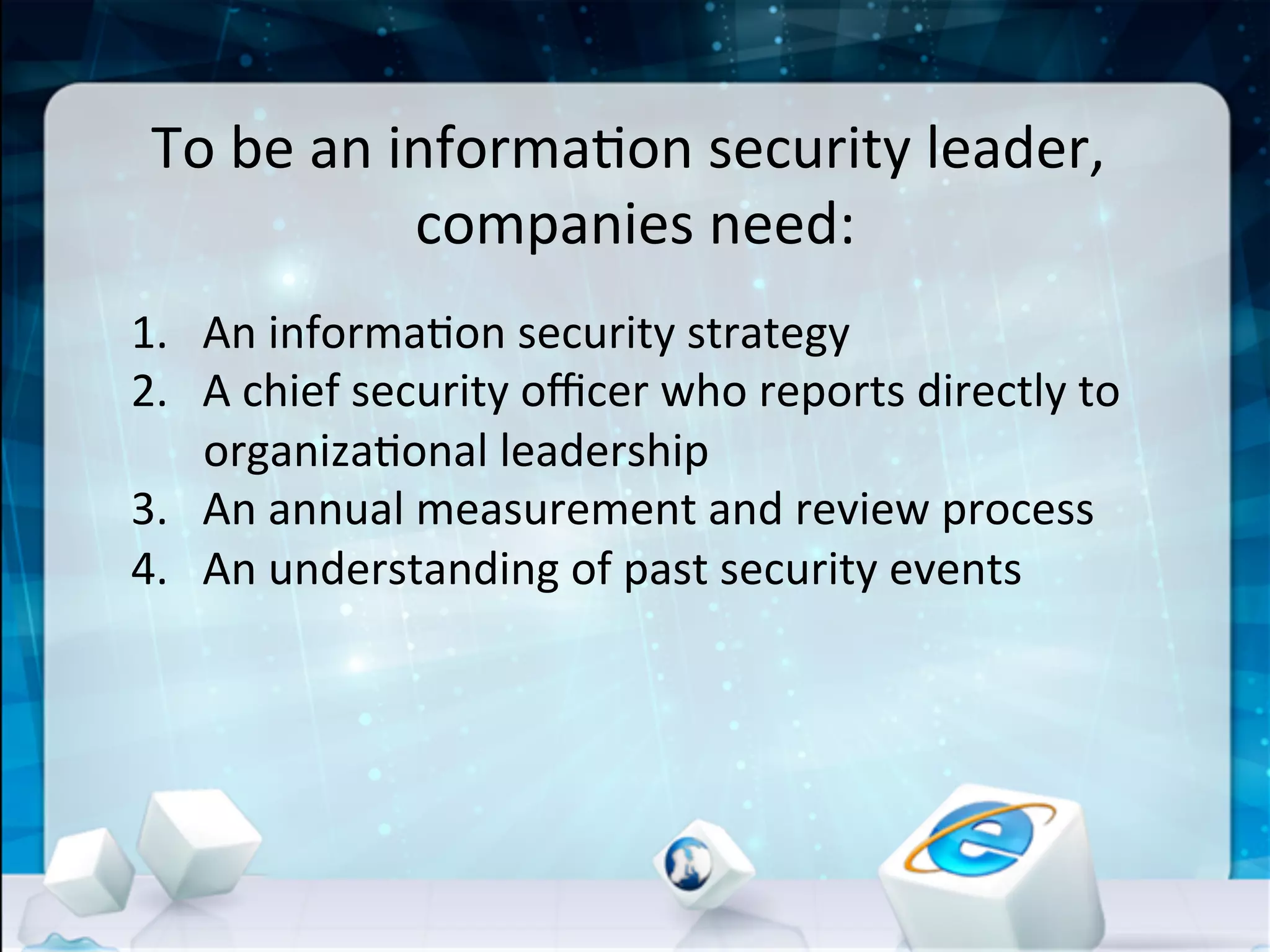 Building an effective Information Security Roadmap | PDF