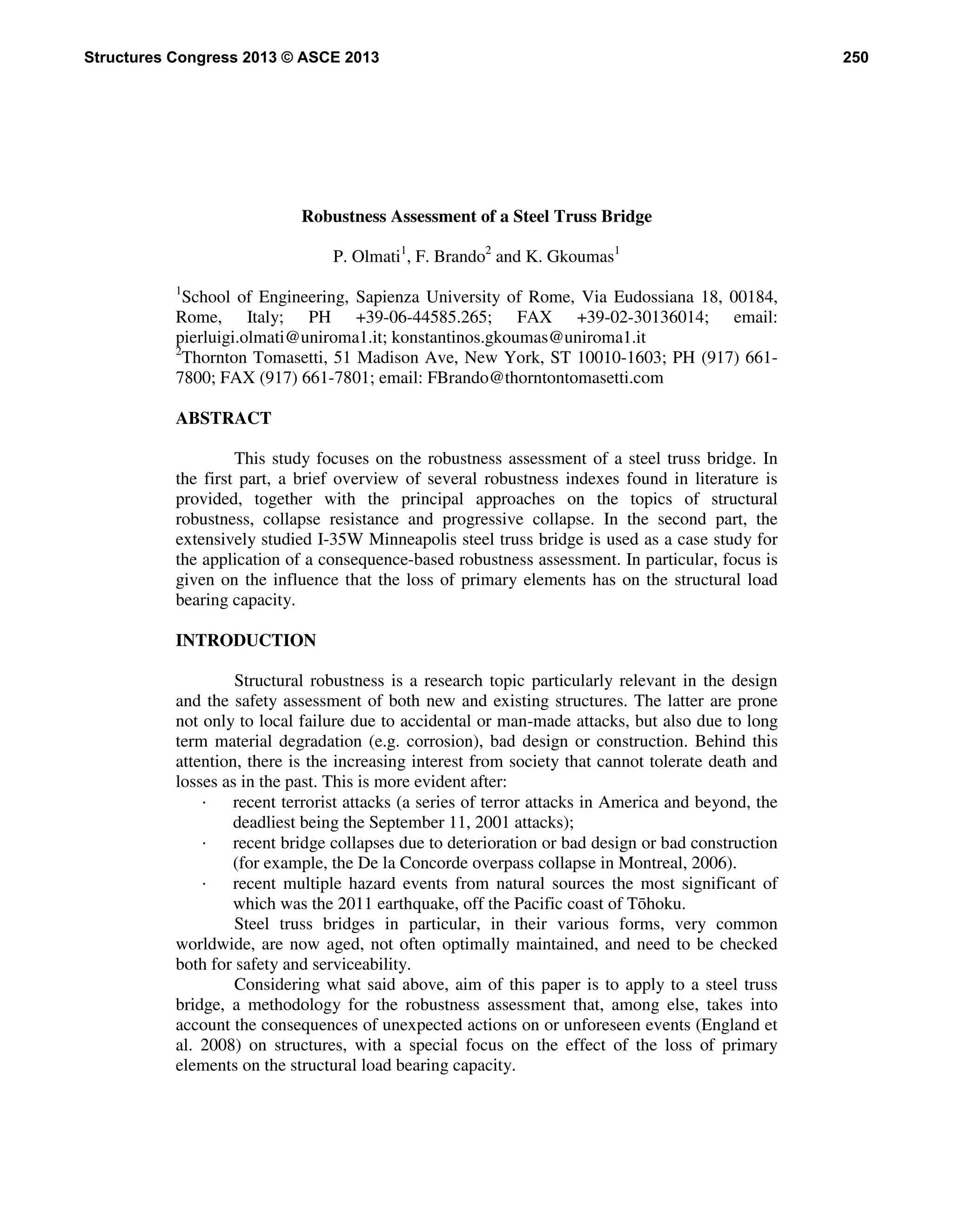 Robustness Assessment of a Steel Truss Bridge | PDF