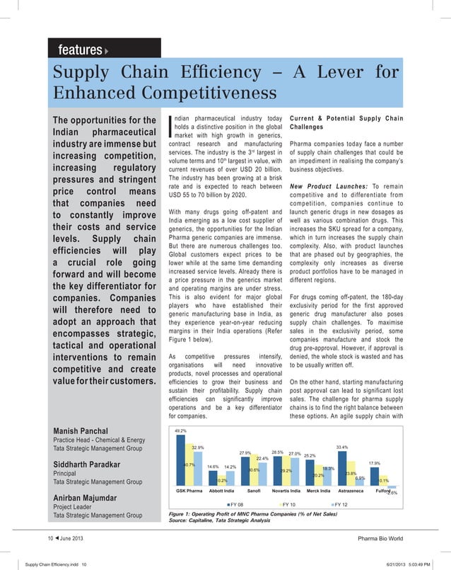 Supply Chain Efficiency – A Lever for Enhanced Competitiveness | PDF