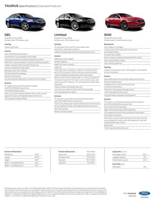 2013 Ford Taurus Specs | PDF