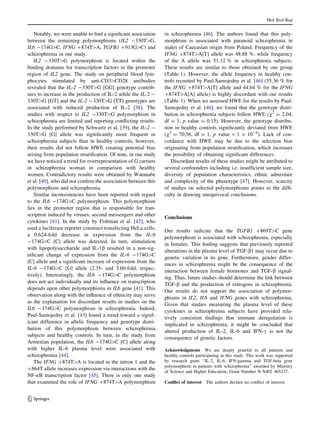 TGF beta gene polymorphism in schizophrenia | PDF