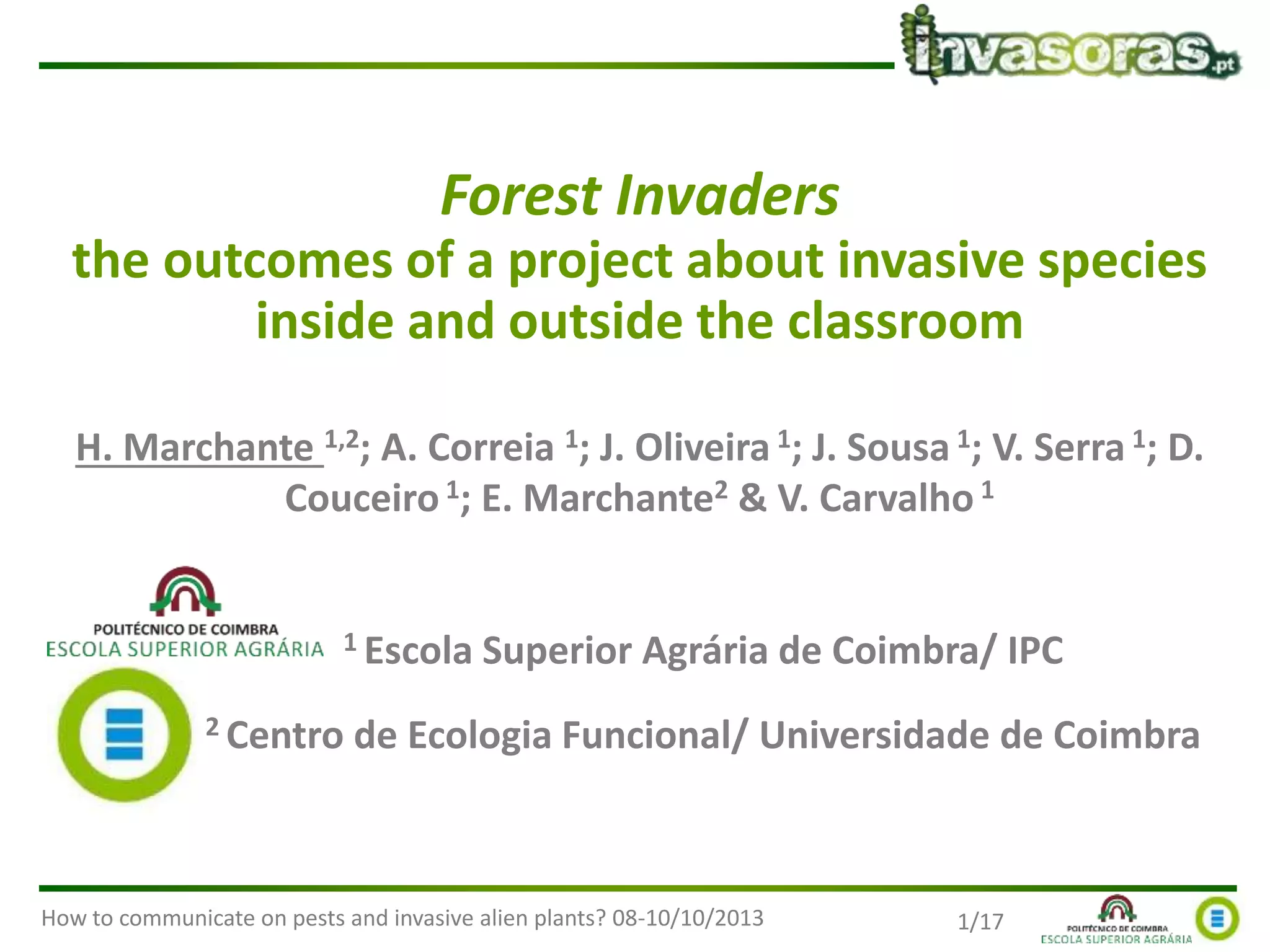Forest Invaders – the outcomes of a project about invasive species ...