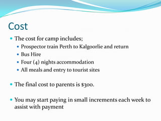 Year 7 2013 Camp - Parent Information PPT | PPT