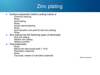 Zinc and zinc alloy plating | PDF