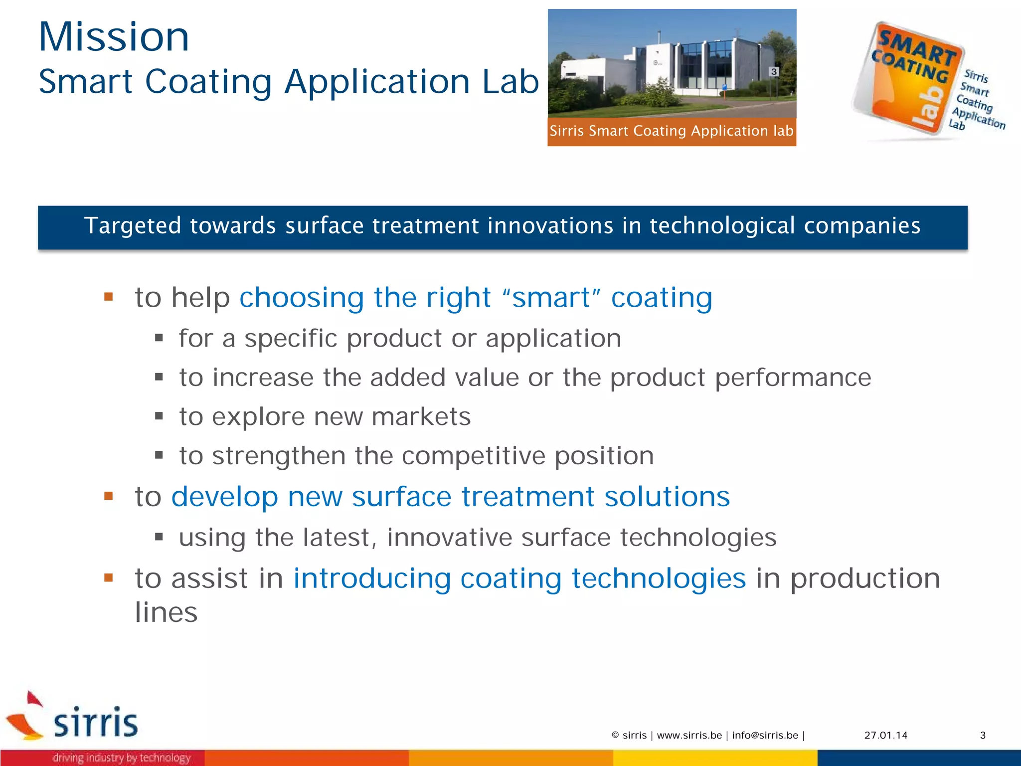 Workshop Smart Coatings Application Lab - Natchemische Coatings - 14-01 ...