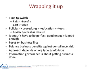 Principles of Holistic Information Governance - Presented to ARMA ...