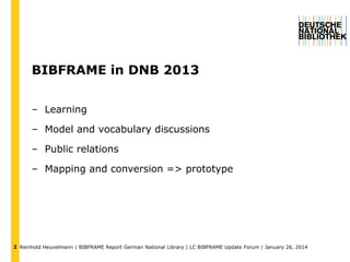 BIBFRAME Report from the German National Library | PDF