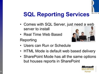 Microsoft SharePoint Dashboards and Web Reporting | PPTX