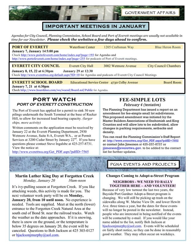 Port Gardner, Everett - January 2014 Newsletter | PDF | Defense ...