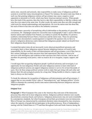 Comment on “Preserving Indigenous Democracy” by Duane Champagne | PDF