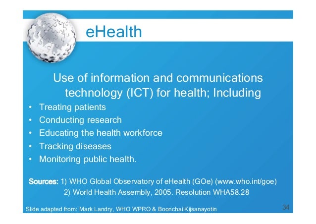 ICT Applications for Healthcare
