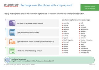 CY.SEND® International mobile phone top up for consumers and merchants ...