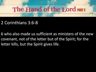 Holy Spirit: The Hand of The Lord - Part 2 | PPTX