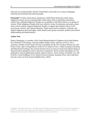 Comment on “Incommensurate Indigenous Right?” by Duane Champagne | PDF