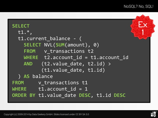 NoSQL? No, SQL! - SQL, the underestimated "Big Data" technology | PPT