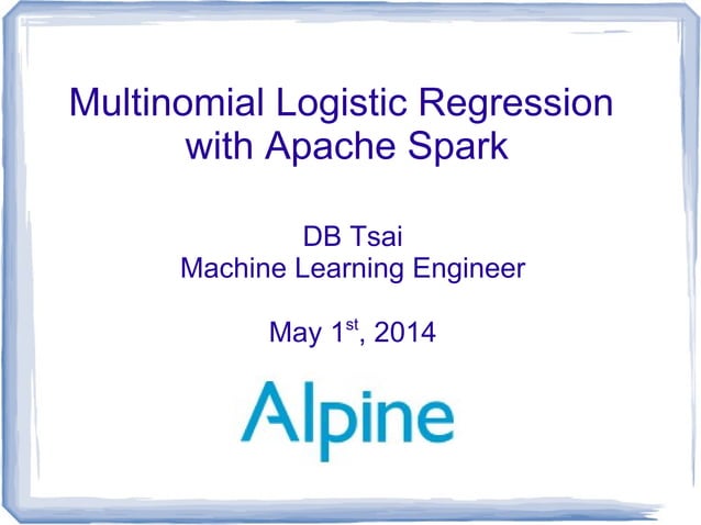 Multinomial Logistic Regression with Apache Spark | PDF | Programming ...