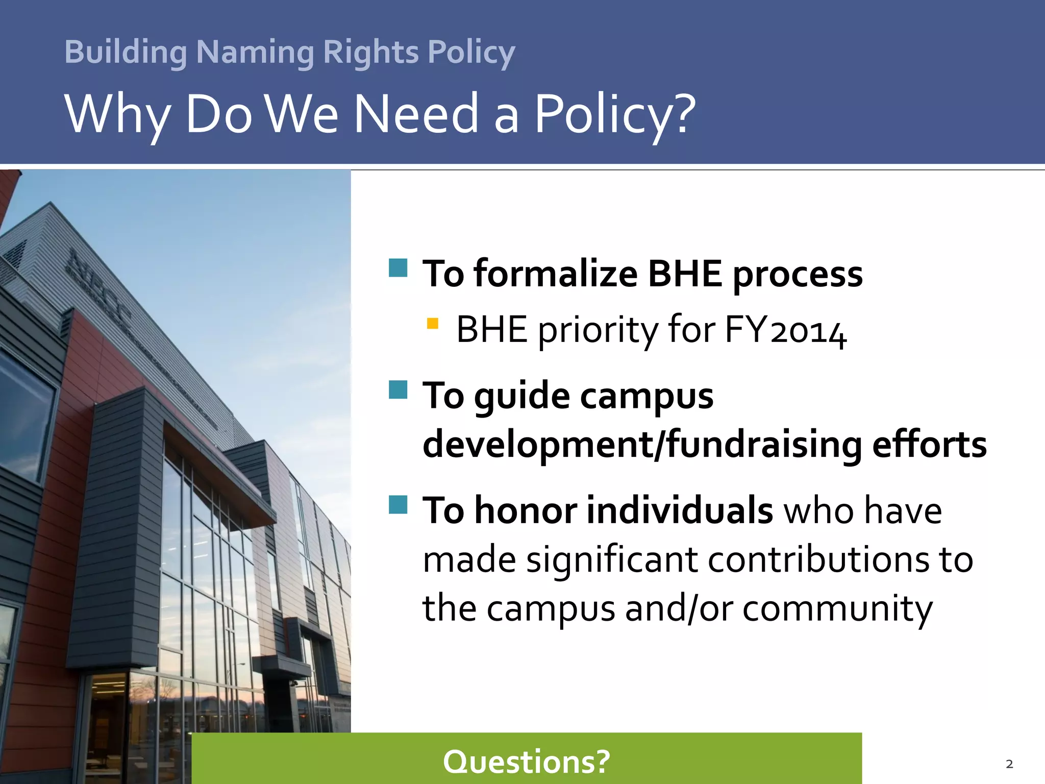 Building Naming Rights Policy | PPT
