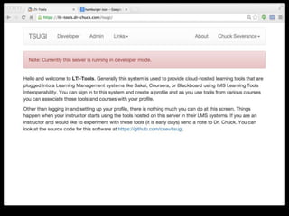 Building Scalable IMS LTI Tools Using the TSUGI Framework | PPT
