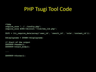 Building Scalable IMS LTI Tools Using the TSUGI Framework | PPT