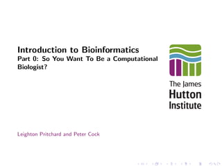 Introduction to Bioinformatics | PPT