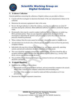 SWGDE Best Practices for Computer Forensics | PDF